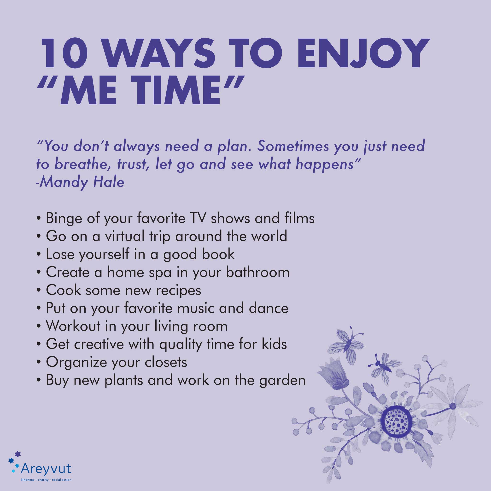 10 Ways to Enjoy “Me Time” | Areyvut